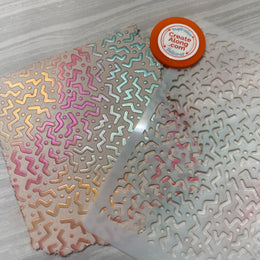Street Art Retro Mylar Stencil texture sheets for polymer clay earring