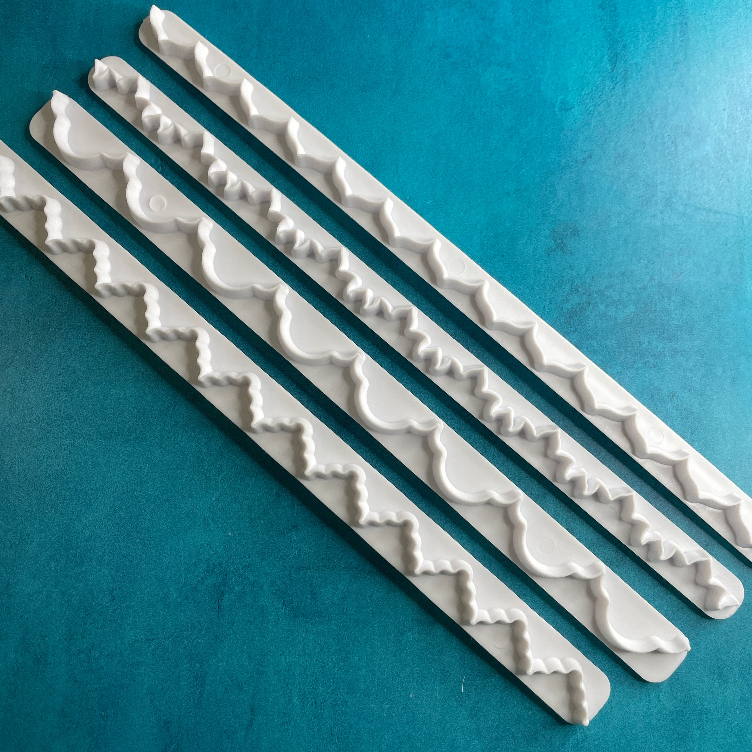 Long Border Cutters Fancy Scallop 4 tools and designs polymer clay cut ...