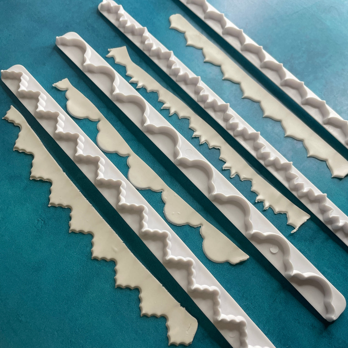 Long Border Cutters Fancy Scallop 4 tools and designs polymer clay cut ...
