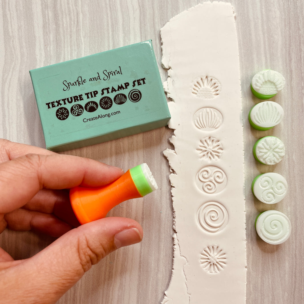 Texture Tips Mini polymer clay stamps – Create Along
