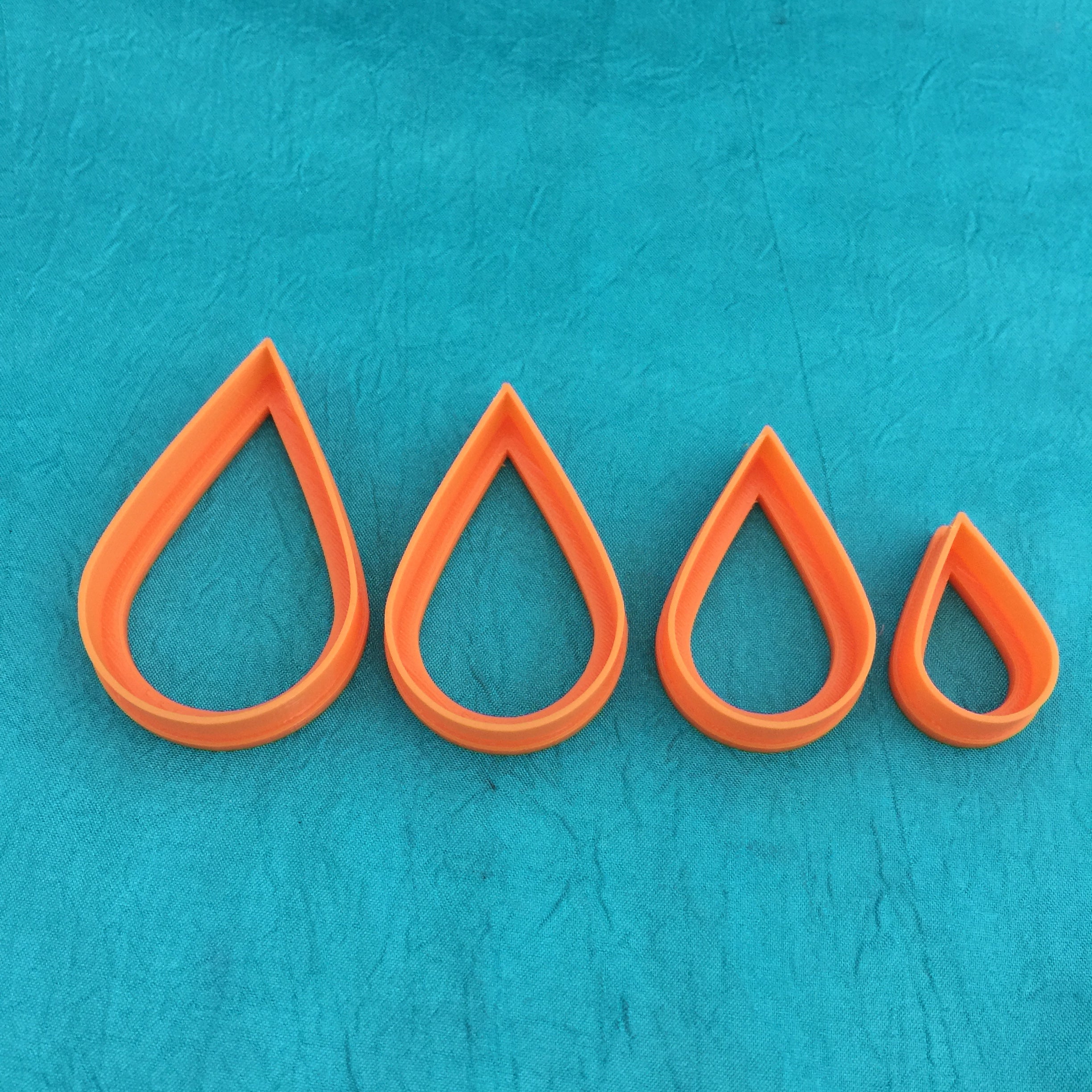 Tear Drop classic basics polymer clay cutter set of 4 collar – Create Along