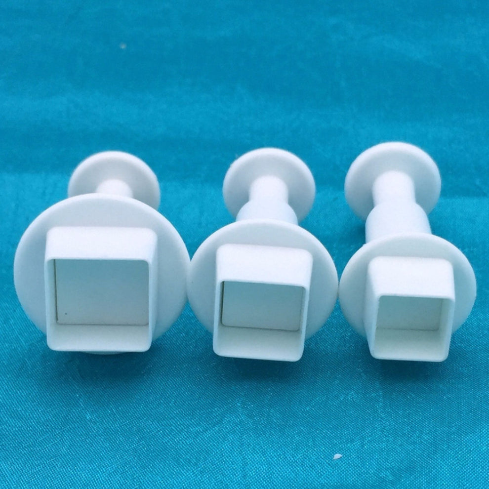 Mini Square Plunger Cutters Set Of 3 Graduated Sizes For Polymer Clay