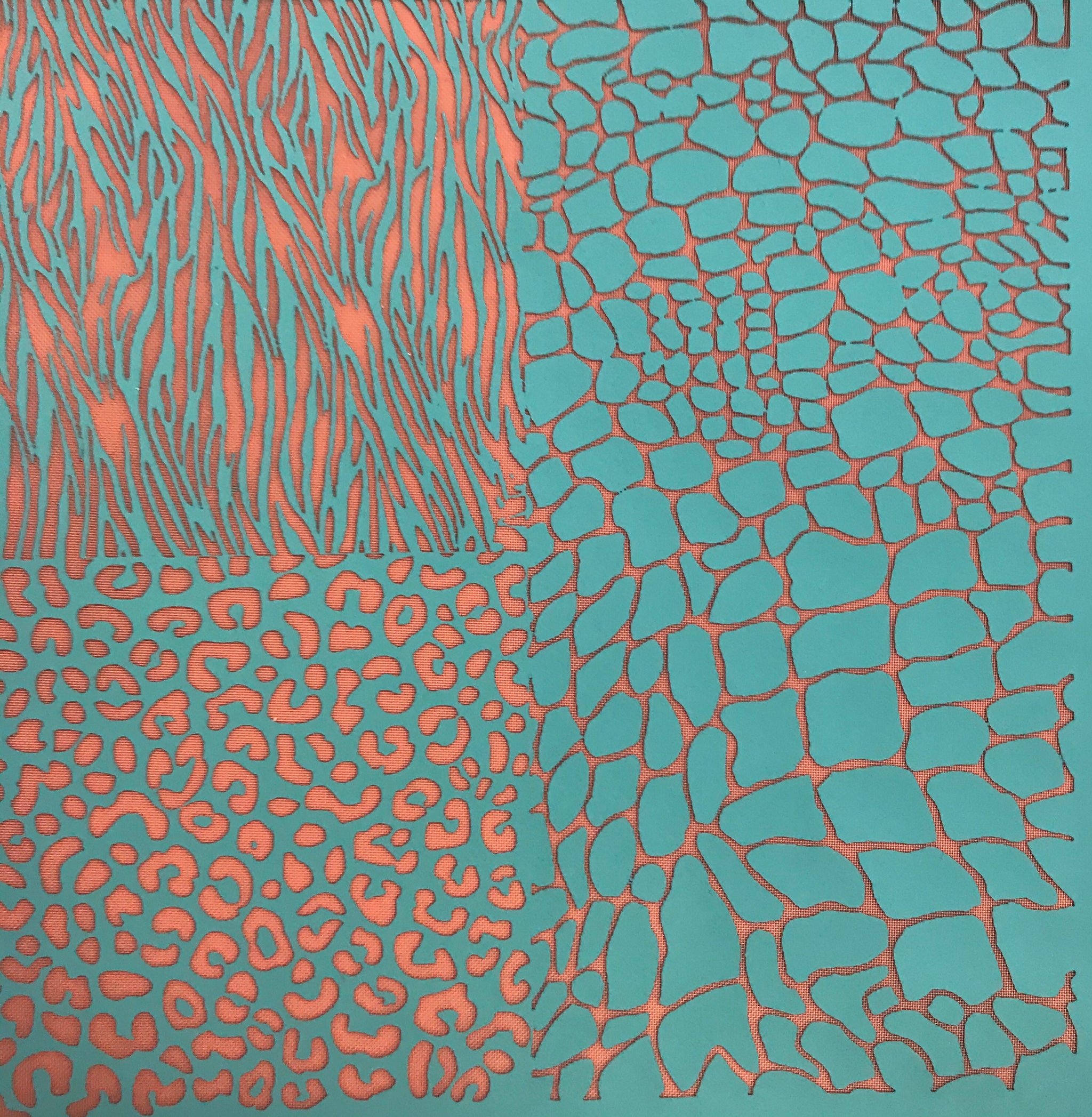 Silkscreen Stencil Wild Things leopard cheetah zebra croc animal for P ...