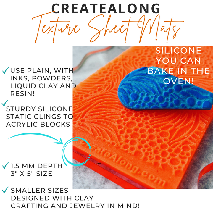 Texture Sheet Mat silicone patterns for polymer clay – Create Along
